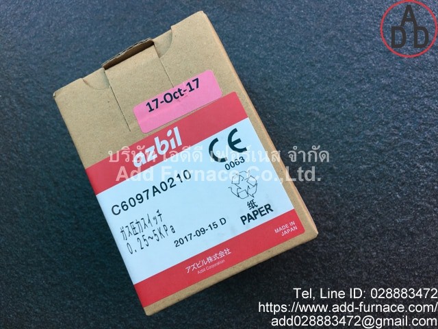 C6097A 0210 | Azbil(Yamataka)Pressure Switch - บริษัท เอดีดี เฟอร์เนส จำกัด