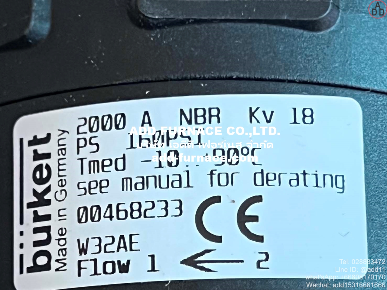 Burkert 2000 A 1 NBR - บริษัท เอดีดี เฟอร์เนส จำกัด