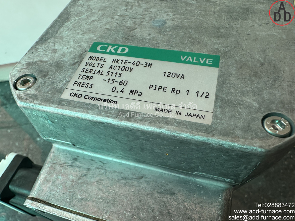 CKD MODEL HK1E-40-3M - บริษัท เอดีดี เฟอร์เนส จำกัด