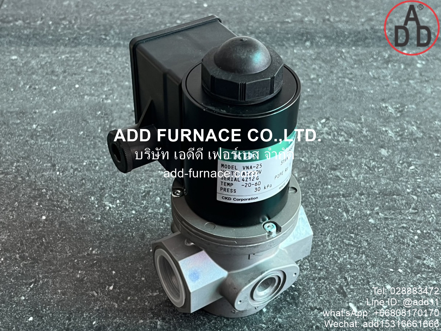 CKD MODEL VNA-25 AC200V - บริษัท เอดีดี เฟอร์เนส จำกัด