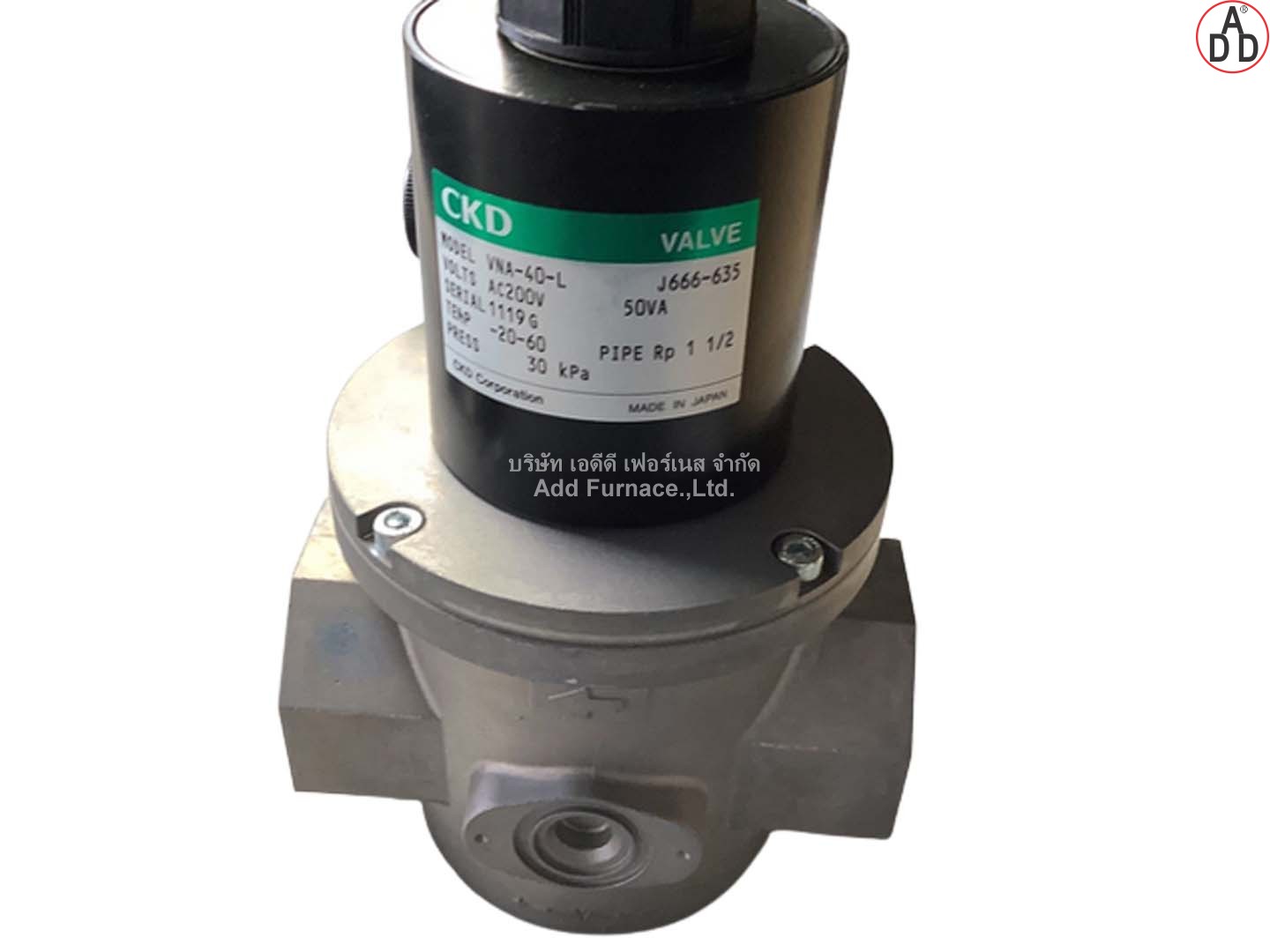 CKD MODEL VNA-40-L AC200V - บริษัท เอดีดี เฟอร์เนส จำกัด