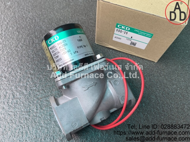Model DSG-25 | RP1 " CKD Solenoid Valve - บริษัท เอดีดี เฟอร์เนส จำกัด