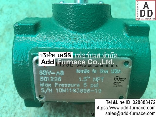 Eclipse 6BV-AB 501226 1.5" NPT 75°Rotation - บริษัท เอดีดี เฟอร์เนส จำกัด