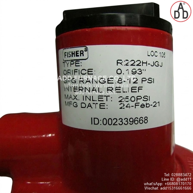 Fisher Loc 105 Type R222H-JGJ - Add Furnace Co.,Ltd.