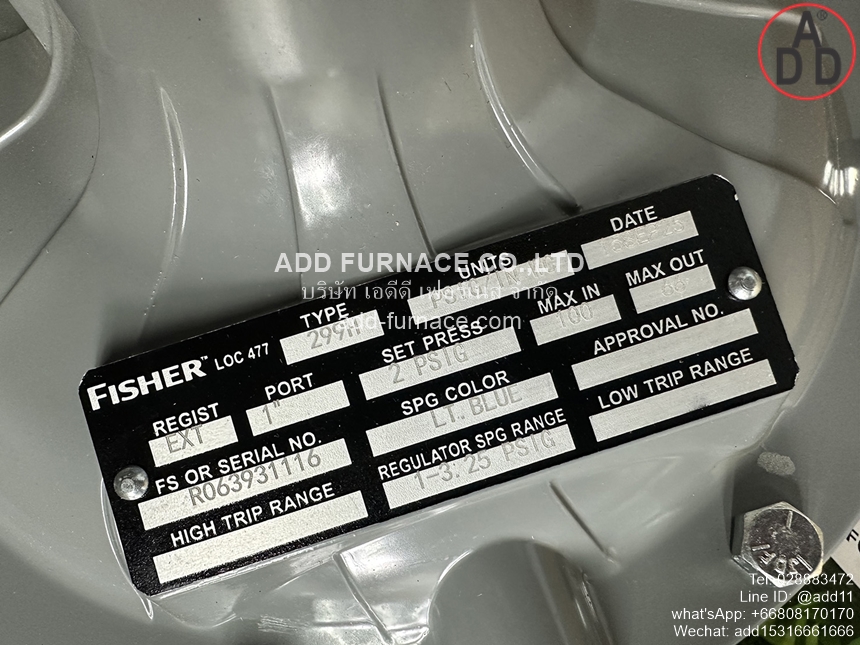 Fisher Loc 477 Type 299H | Pressure Reducing Regulators - บริษัท เอดีดี ...