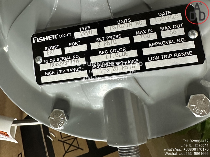 Fisher Loc 477 Type 299H | Pressure Reducing Regulators - บริษัท เอดีดี ...
