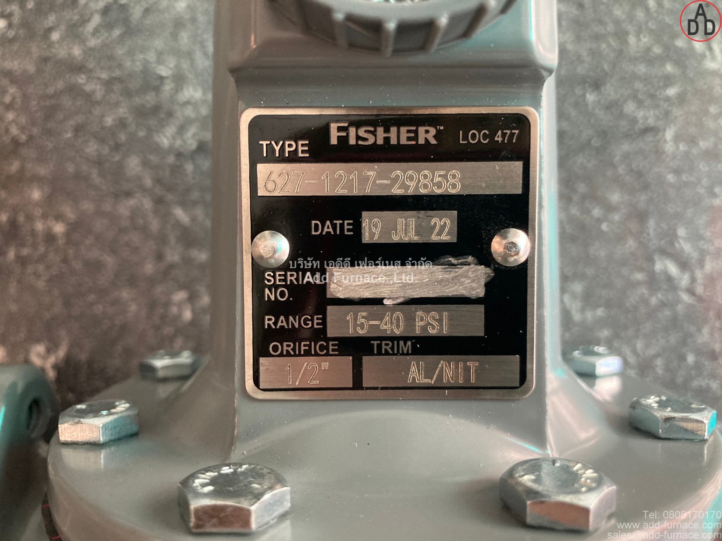 Fisher Type 627-1217-29858 | Fisher Regulator - บริษัท เอดีดี เฟอร์เนส ...