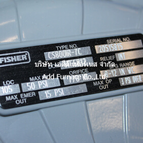 Fisher Type No CS800IR-7C - Add Furnace Co.,Ltd.