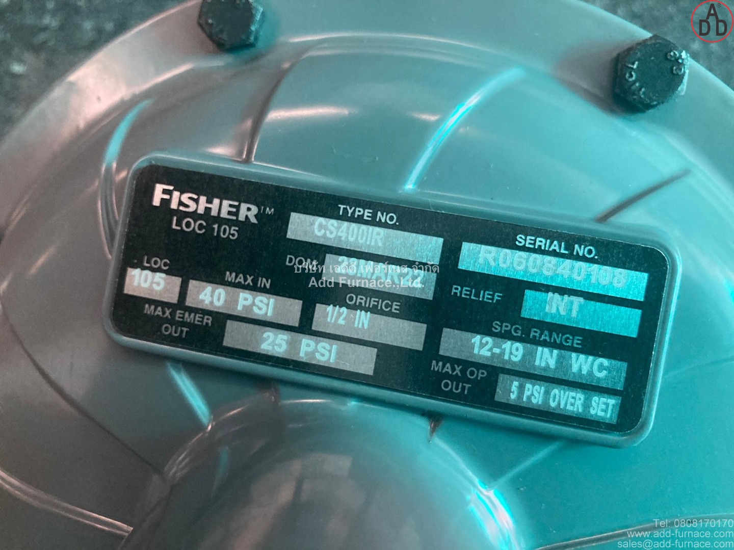 Pressure Reducing Regulators TYPE NO.CS400IR - บริษัท เอดีดี เฟอร์เนส ...