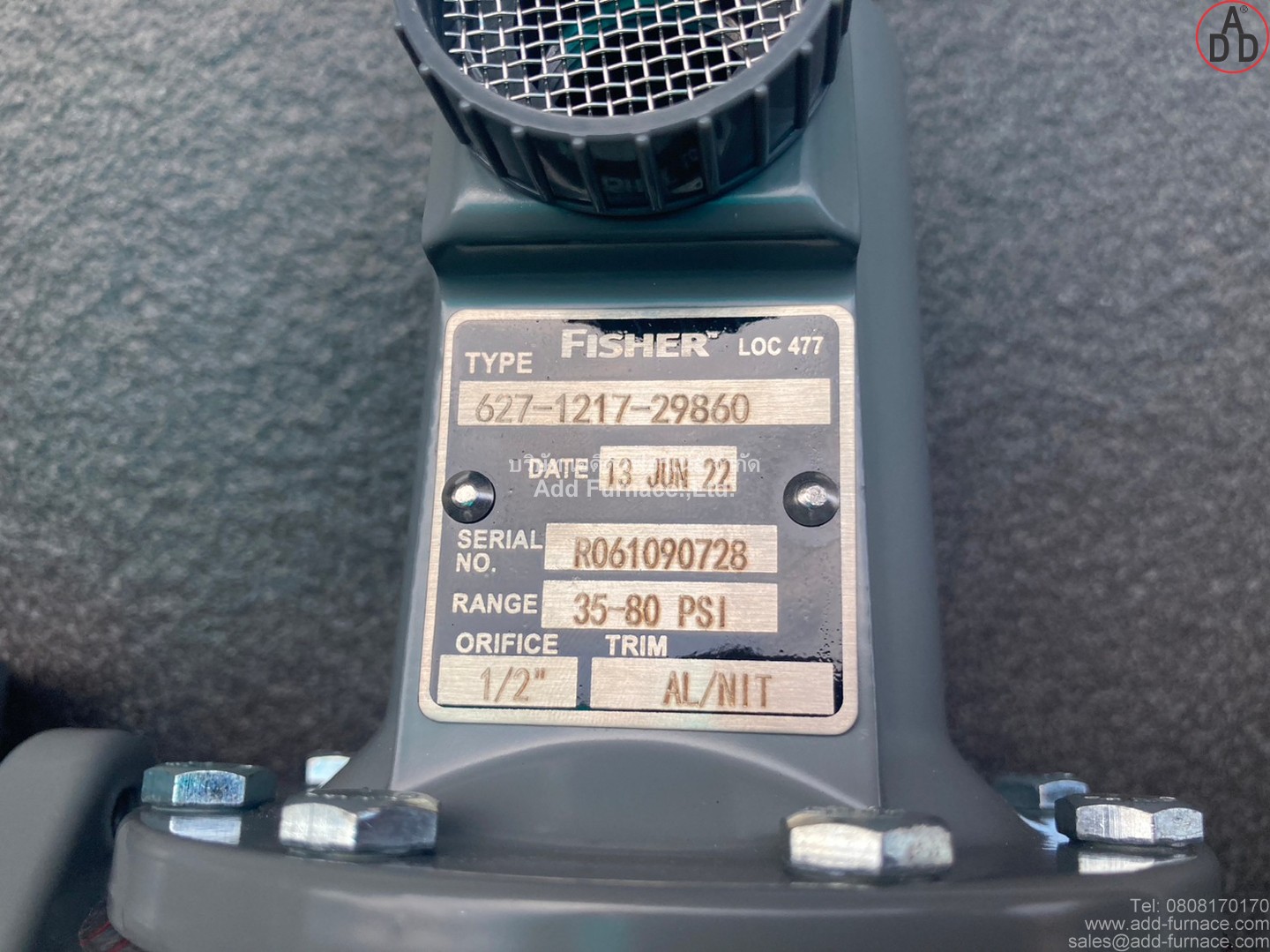Type 627-1217-29860 | Fisher Regulator - บริษัท เอดีดี เฟอร์เนส จำกัด