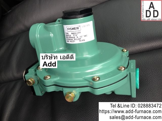 fisher r622-cff | low pressure gas regulator - บริษัท เอดีดี เฟอร์เนส จำกัด