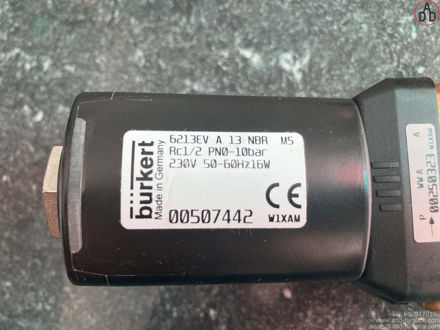 Burkert 6213EV A 13 NBR MS Rc1/2"- บริษัท เอดีดี เฟอร์เนส จำกัด