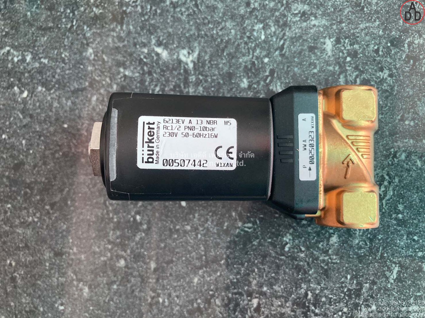 Burkert 6213EV A 13 NBR MS Rc1/2"- บริษัท เอดีดี เฟอร์เนส จำกัด