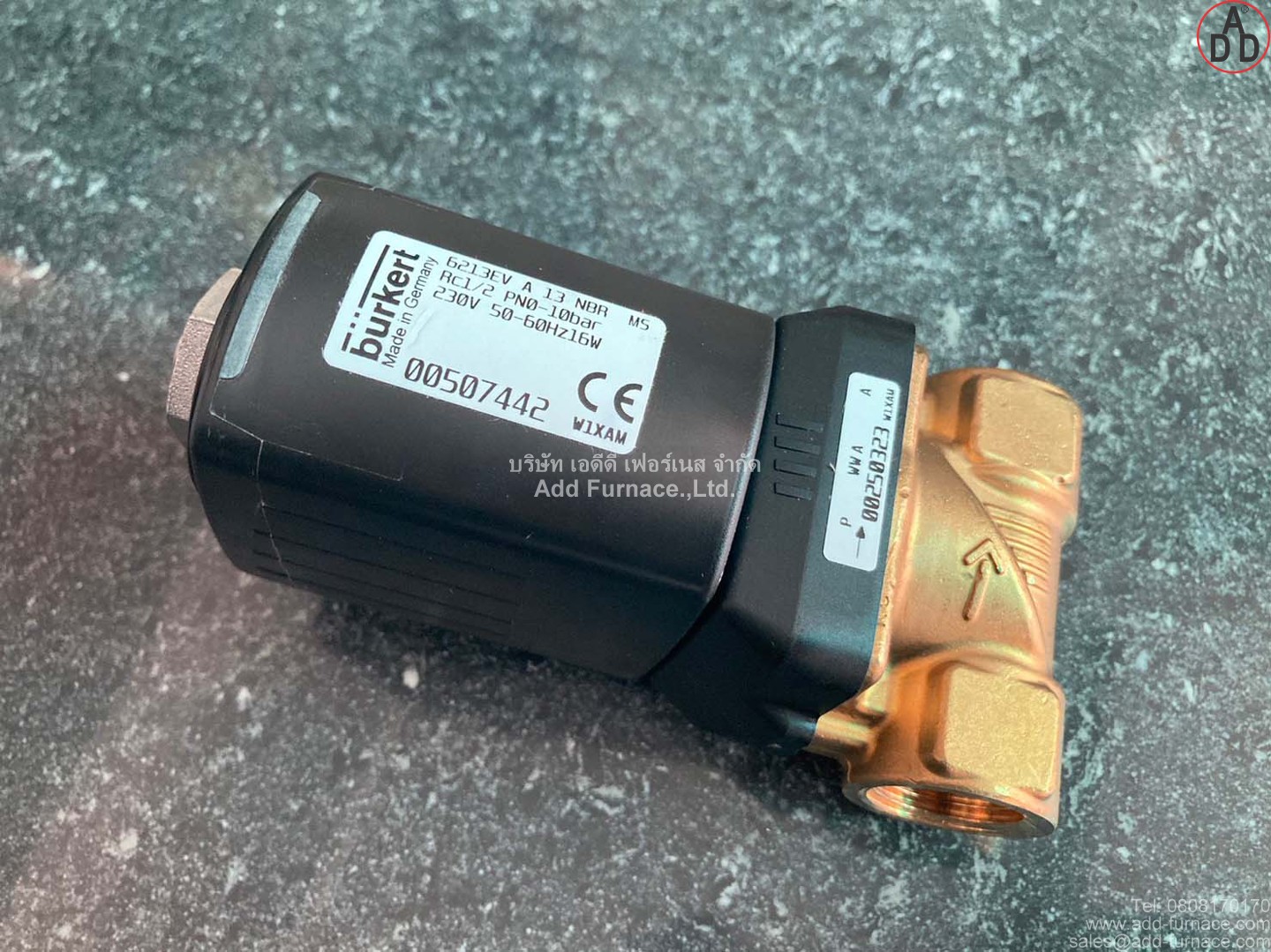 Burkert 6213EV A 13 NBR MS Rc1/2"- บริษัท เอดีดี เฟอร์เนส จำกัด