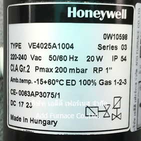Honeywell VE4025A1004 - บริษัท เอดีดี เฟอร์เนส จำกัด