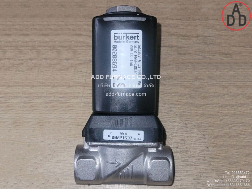 Burkert 6213EV A 13 FKM VA - บริษัท เอดีดี เฟอร์เนส จำกัด