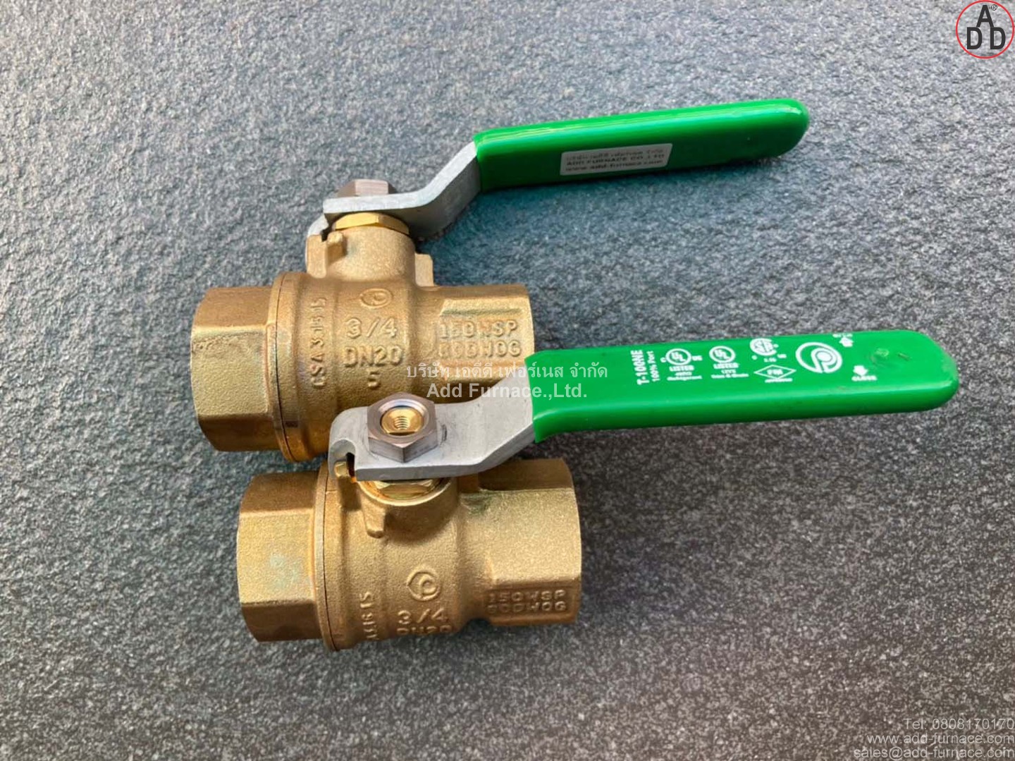 Gas Ball Valve 3/4", Italy, maxinlet 300PSI - บริษัท เอดีดี เฟอร์เนส จำกัด