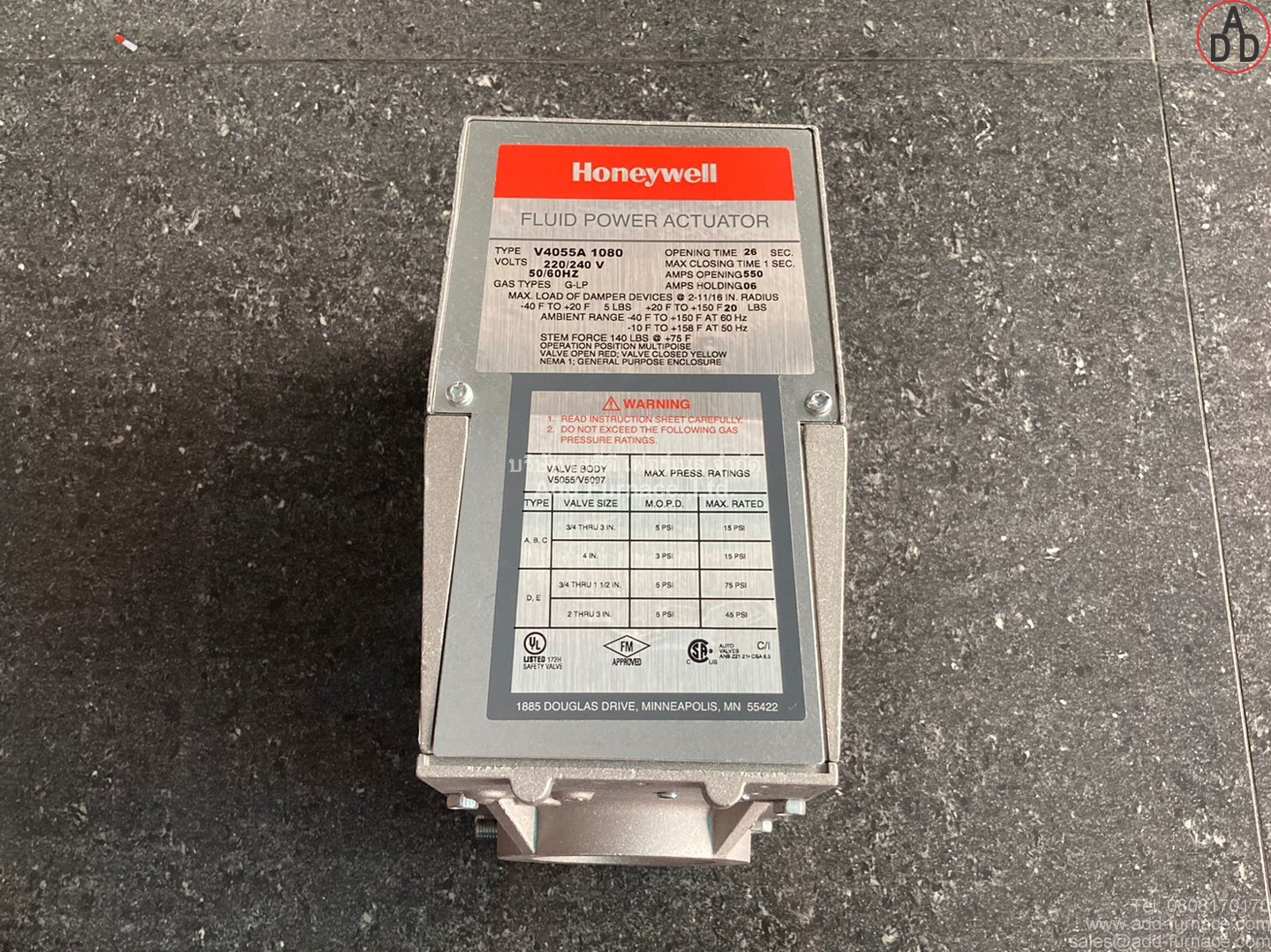 Fluid Power Actuator Type V4055A 1080 - บริษัท เอดีดี เฟอร์เนส จำกัด ...