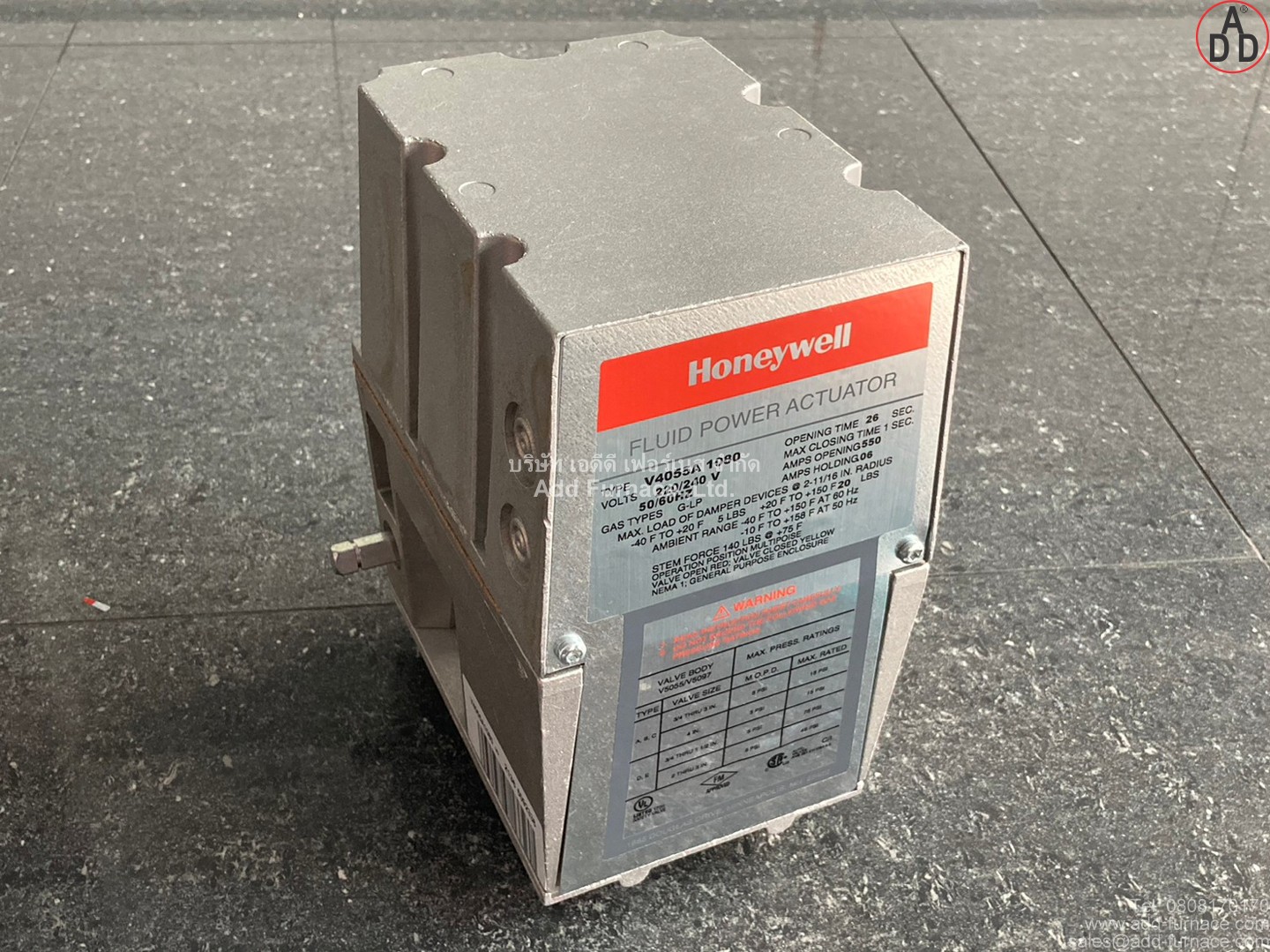 Fluid Power Actuator Type V4055A 1080 - บริษัท เอดีดี เฟอร์เนส จำกัด ...