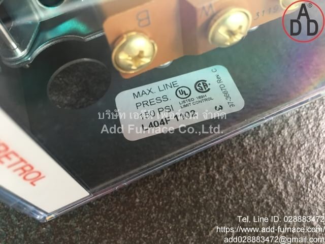 Honeywell PRESSURETROL: L404F1102 - บริษัท เอดีดี เฟอร์เนส จำกัด