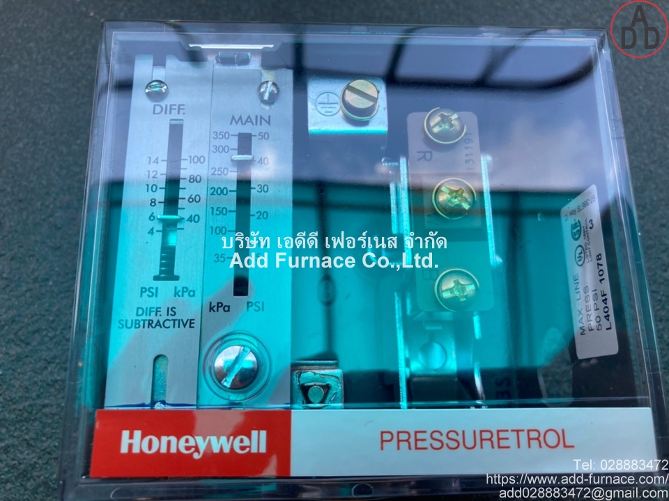 Honeywell PRESSURETROL L404F 1078 - บริษัท เอดีดี เฟอร์เนส จำกัด
