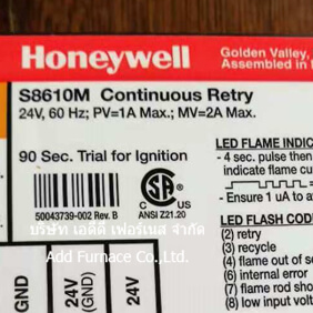 Honeywell S8610M Continuous Retry - บริษัท เอดีดี เฟอร์เนส จำกัด