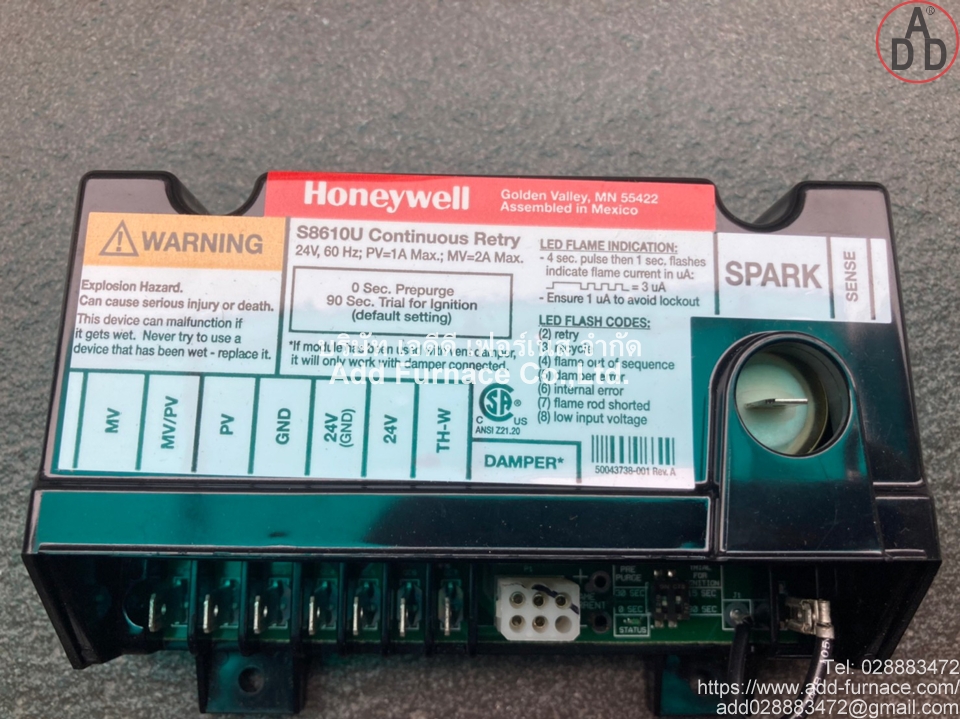 Honeywell S8610U Continuous Retry - บริษัท เอดีดี เฟอร์เนส จำกัด