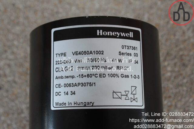 Honeywell Type VE4050A1002 - บริษัท เอดีดี เฟอร์เนส จำกัด