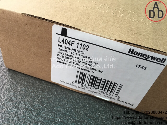 L404F 1102 | Honeywell PRESSURETROL - บริษัท เอดีดี เฟอร์เนส จำกัด
