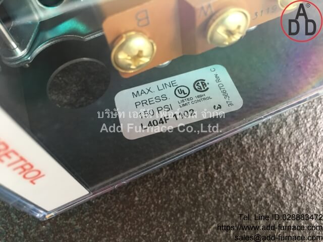 L404F 1102 | Honeywell PRESSURETROL - บริษัท เอดีดี เฟอร์เนส จำกัด