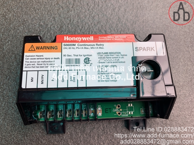 Honeywell S8600M3001 Continuous Retry - บริษัท เอดีดี เฟอร์เนส จำกัด