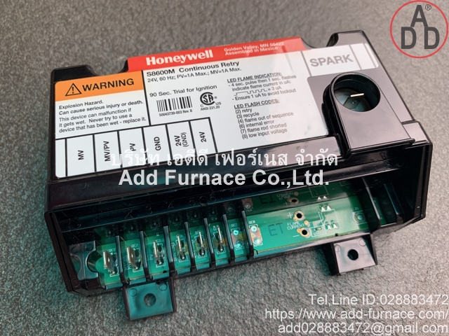 Honeywell S8600M3001 Continuous Retry - บริษัท เอดีดี เฟอร์เนส จำกัด