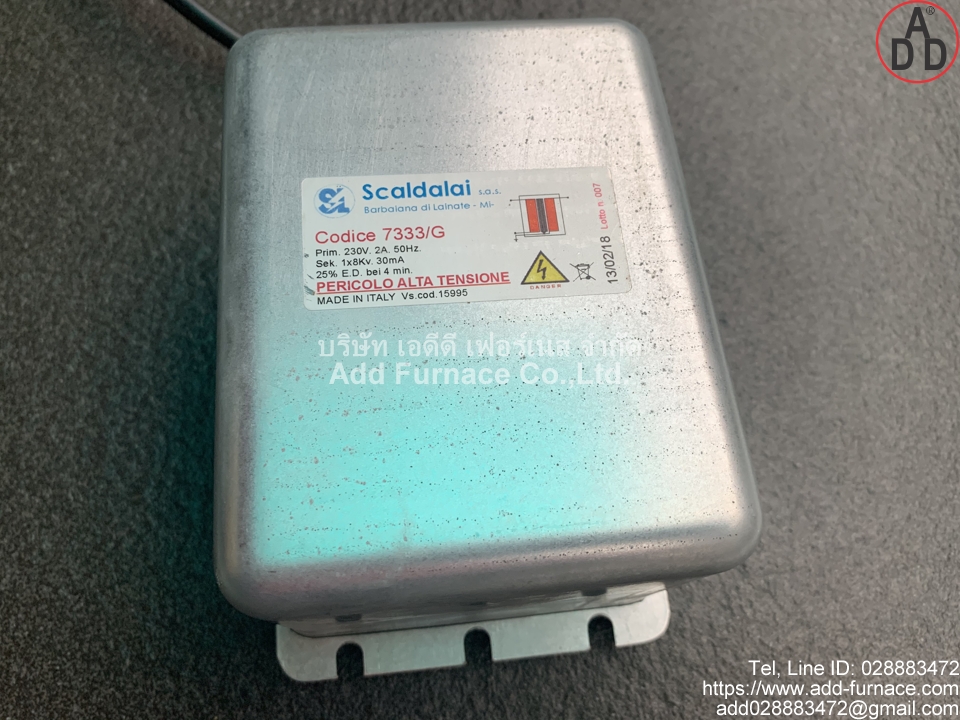 Codice 7333/G | Sek.1x8Kv.30mA - บริษัท เอดีดี เฟอร์เนส จำกัด