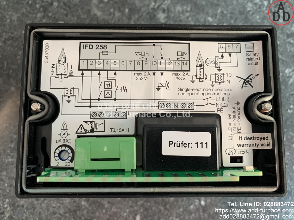 IFD 258-10/1W,84621650 A.1819-005499 FW01AF - บริษัท เอดีดี เฟอร์เนส จำกัด