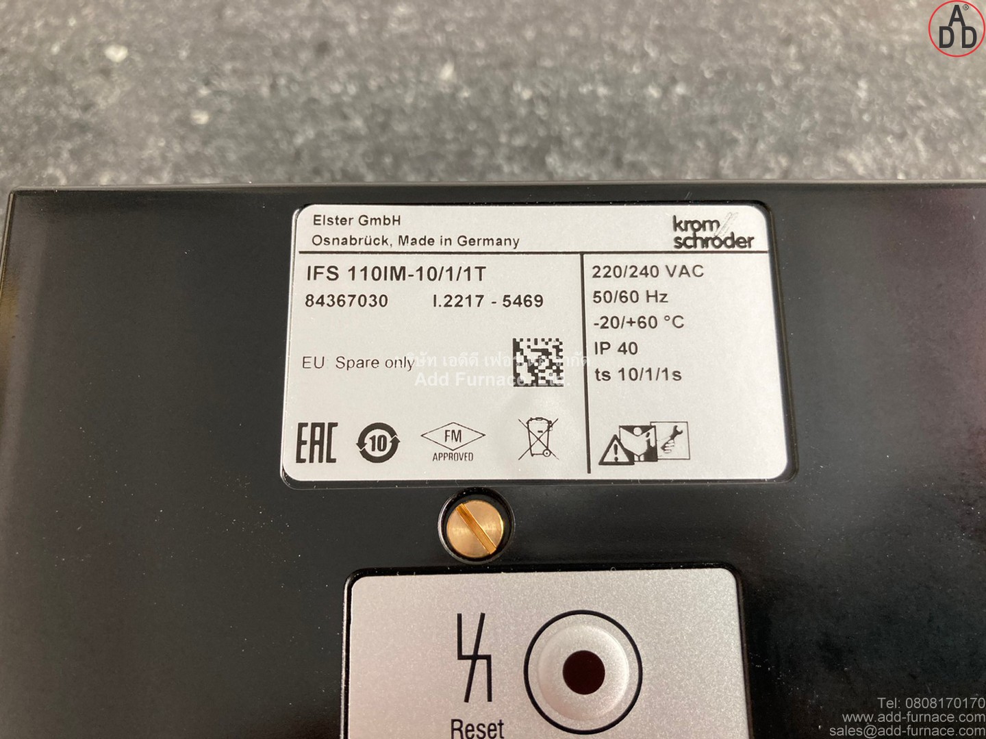 IFS 110IM-10/1/1T | Kromschroder Burner Controller - บริษัท เอดีดี เฟอร ...