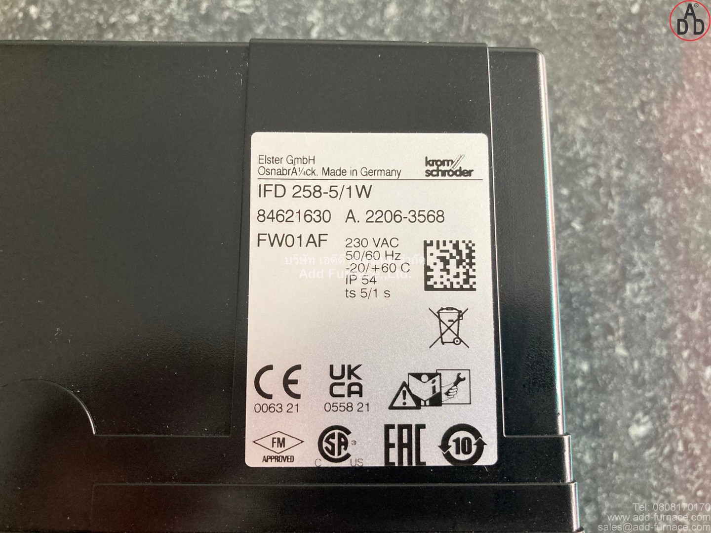 Kromschroder IFD 258-5/1W,burner control - บริษัท เอดีดี เฟอร์เนส จำกัด