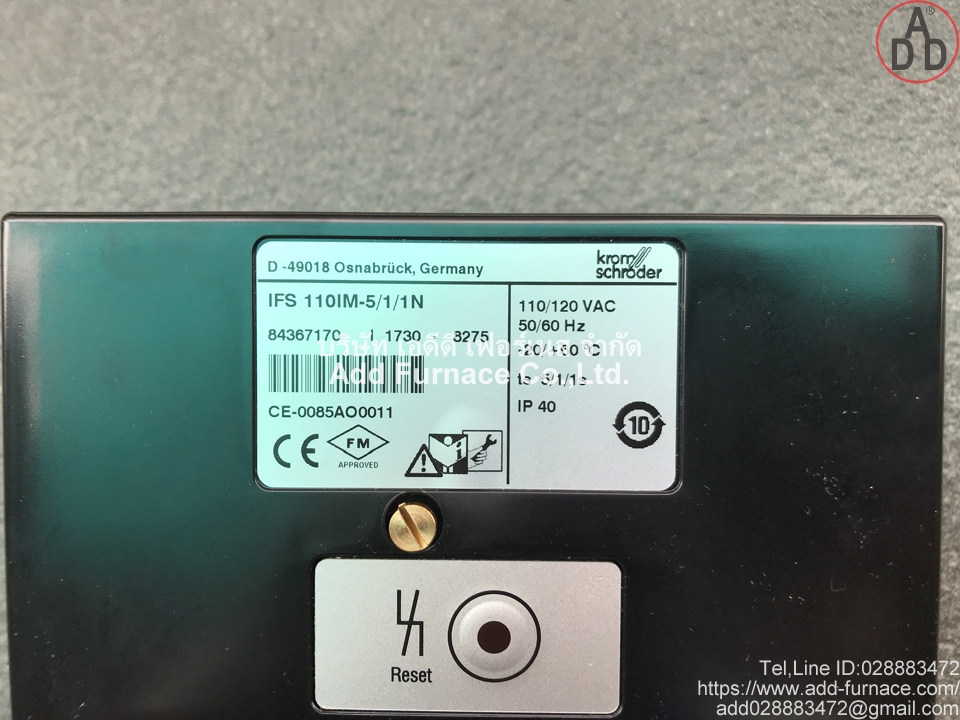 IFS 110IM-5/1/1N | Kromschroder Burner Controller - บริษัท เอดีดี เฟอร์ ...