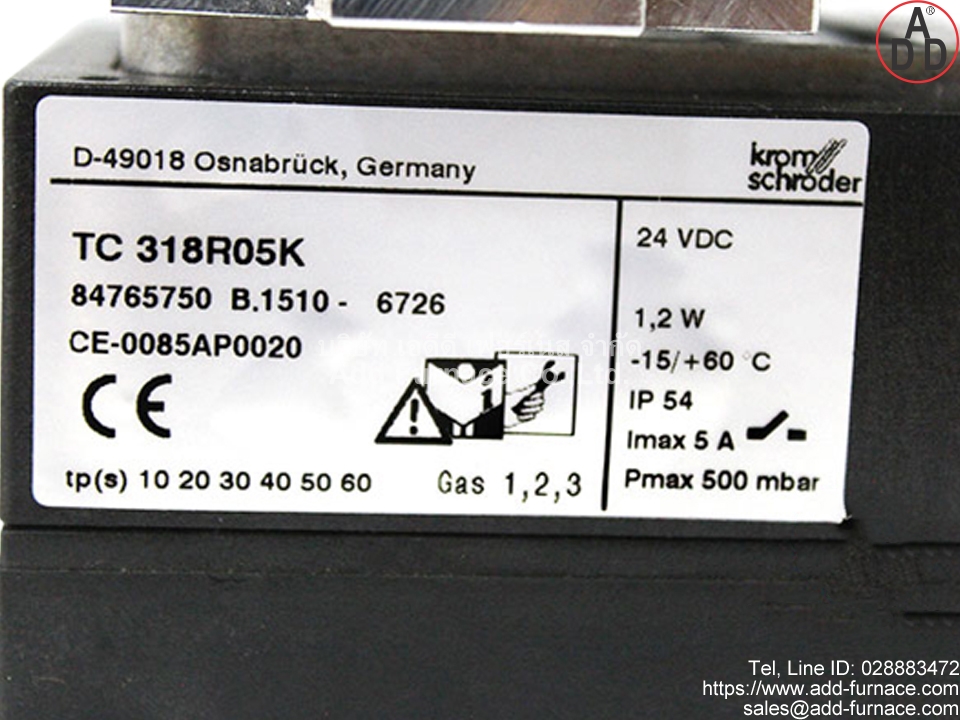 TC 318R05K | Kromschroder Tightness Control - บริษัท เอดีดี เฟอร์เนส จำกัด