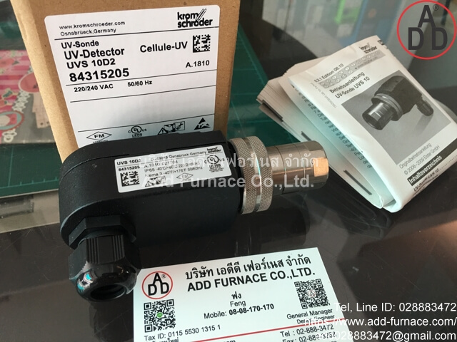 UVS 10D2 | 84315205 Kromschroder UV Sensor - บริษัท เอดีดี เฟอร์เนส จำกัด