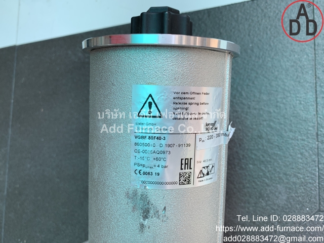 VGBF 80F40-3(220-350mBar) - บริษัท เอดีดี เฟอร์เนส จำกัด