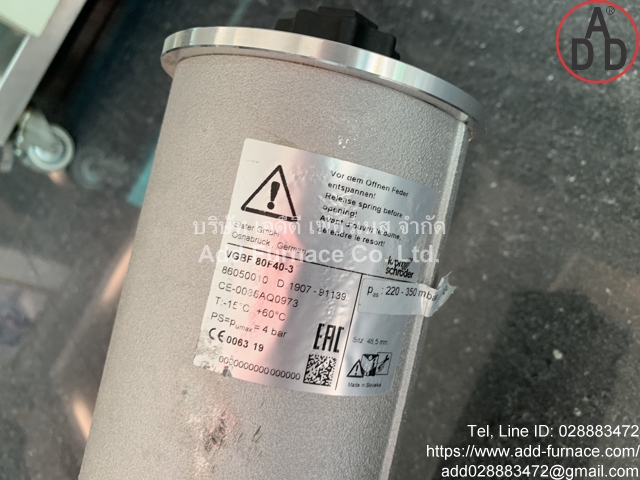 VGBF 80F40-3(220-350mBar) - บริษัท เอดีดี เฟอร์เนส จำกัด