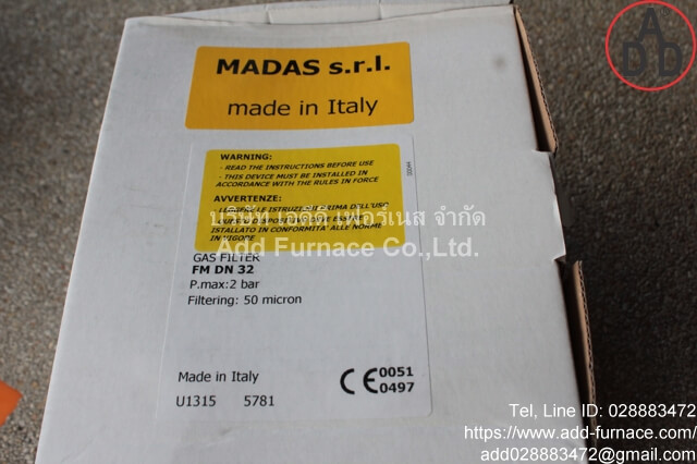 Madas FM DN32, Gas Filter - Add Furnace Co.,Ltd.