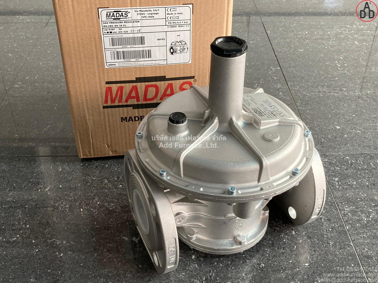 Madas Mod.:RG/2MC DN50 FL - บริษัท เอดีดี เฟอร์เนส จำกัด