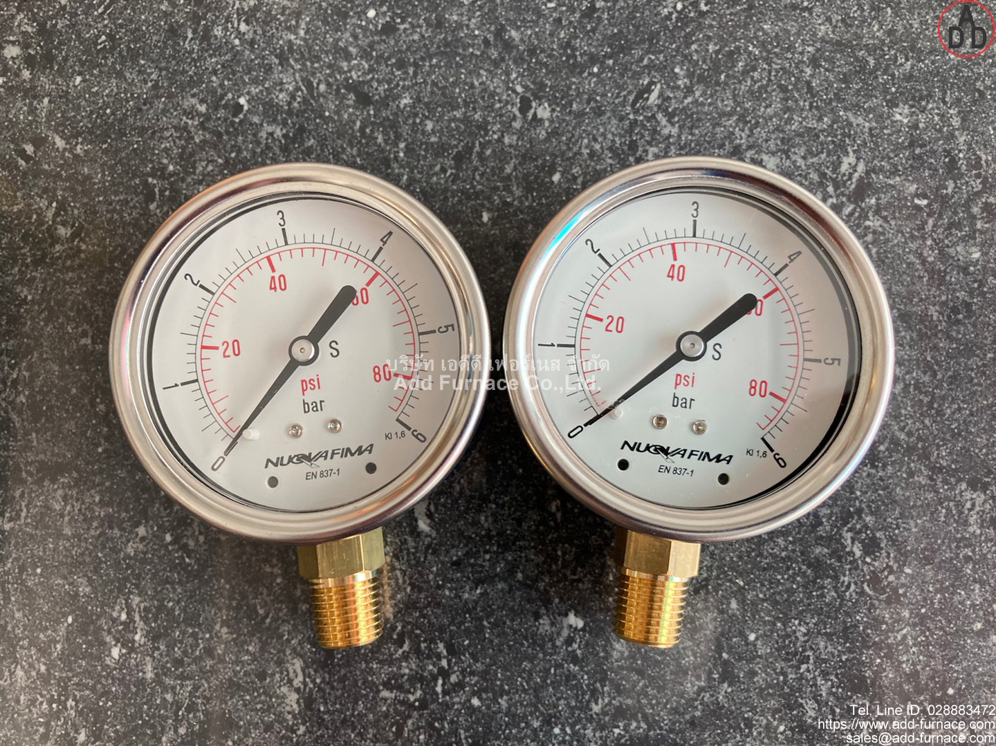 0~6Bar(0~80Psi) Nuova Fima Gauge - บริษัท เอดีดี เฟอร์เนส จำกัด