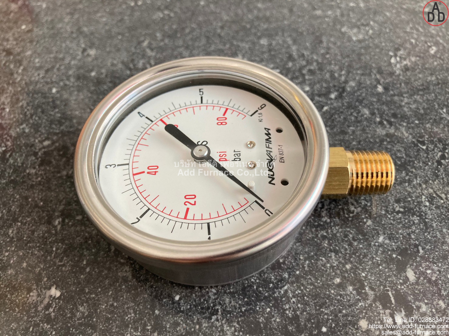 0~6Bar(0~80Psi) Nuova Fima Gauge - บริษัท เอดีดี เฟอร์เนส จำกัด