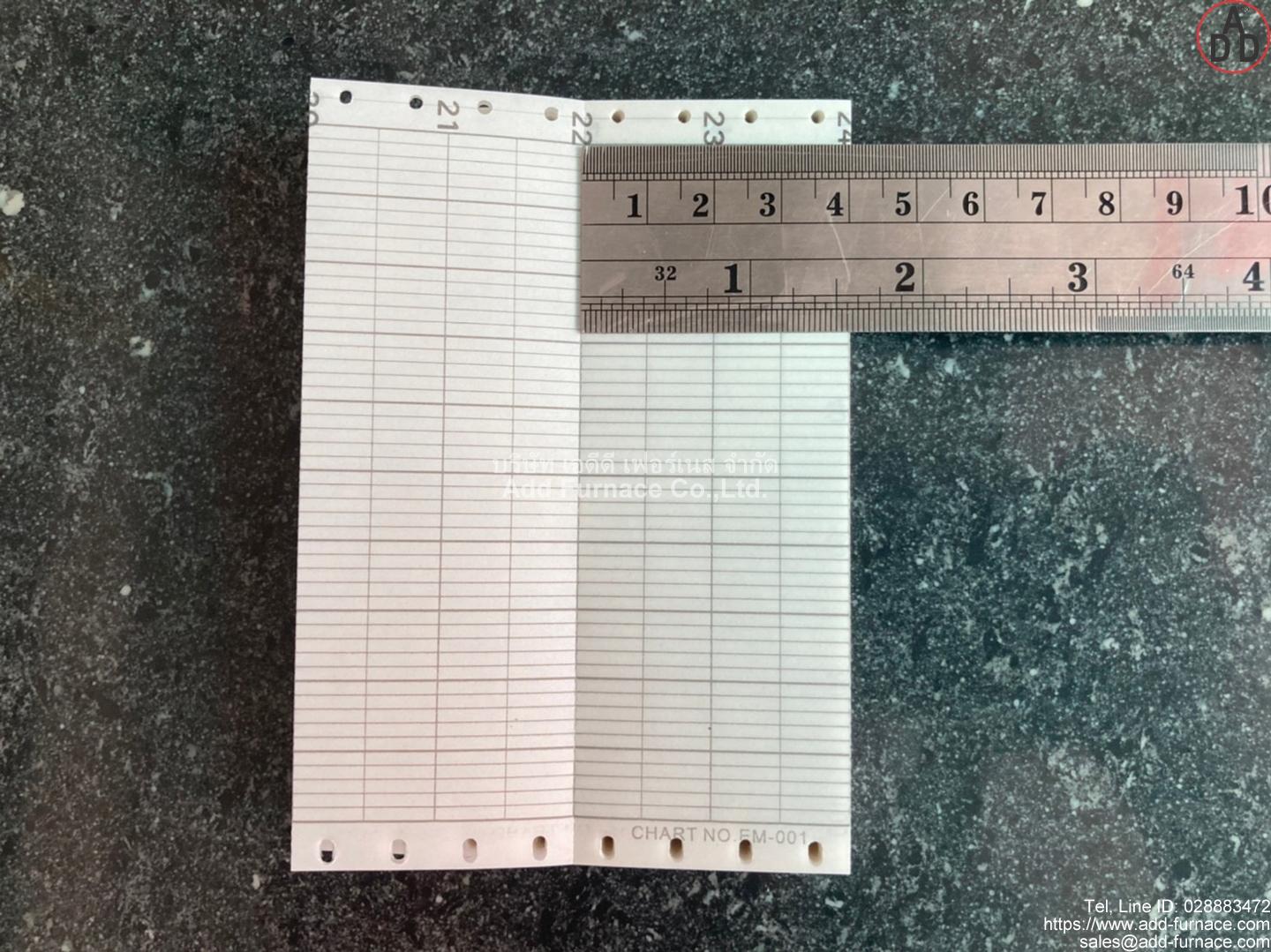 Chart NO EM-001, Chino Recorder Paper - บริษัท เอดีดี เฟอร์เนส จำกัด