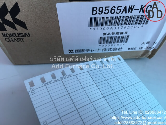 CHART NO. B9565AW(B9565AW-KC) | Yokogawa Recording Chart Paper - บริษัท ...