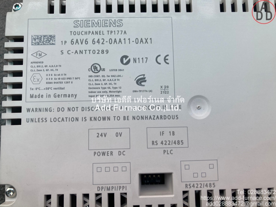 6AV6 642-0AA11-0AX1 | SIEMENS TOUCHPANEL TP177A 1P - บริษัท เอดีดี เฟอร ...