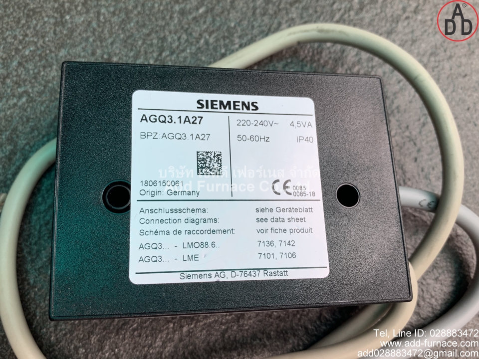 AGQ3.1A27, for UV supervision - บริษัท เอดีดี เฟอร์เนส จำกัด